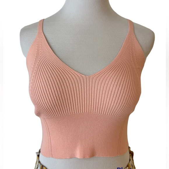 Tops | Signature Peachy Pink Ribbed Tank Top | Poshmark